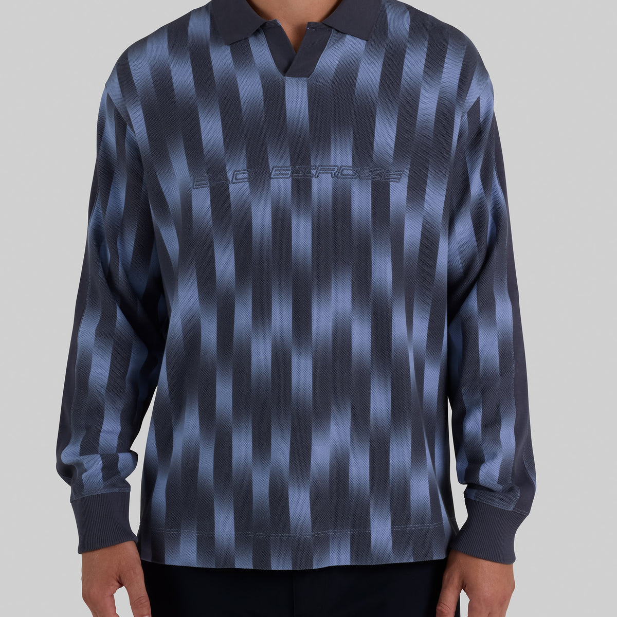 Men's Long Sleeve Polo - Warped Black – Bad Birdie