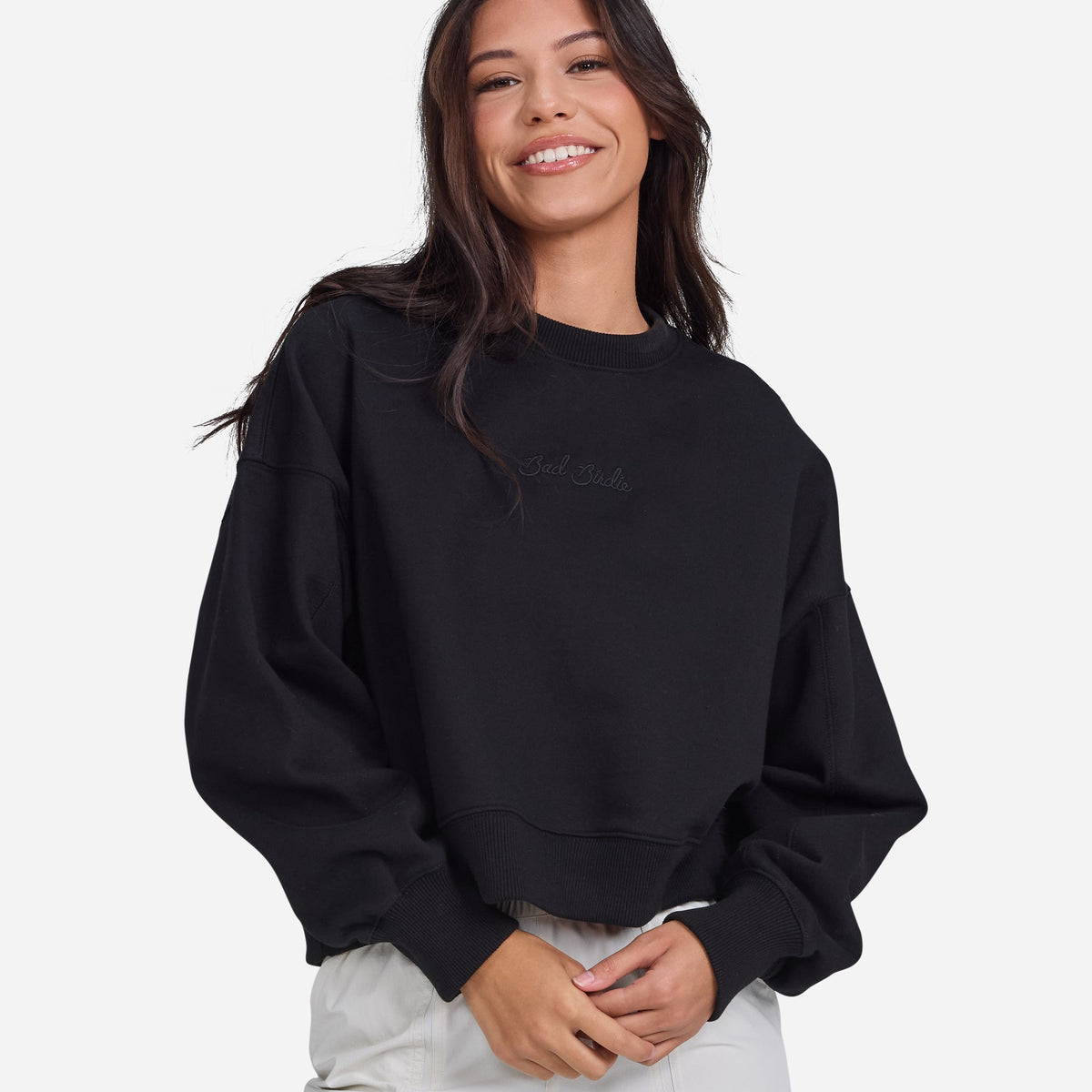Women's Script Crewneck - Black - Bad Birdie